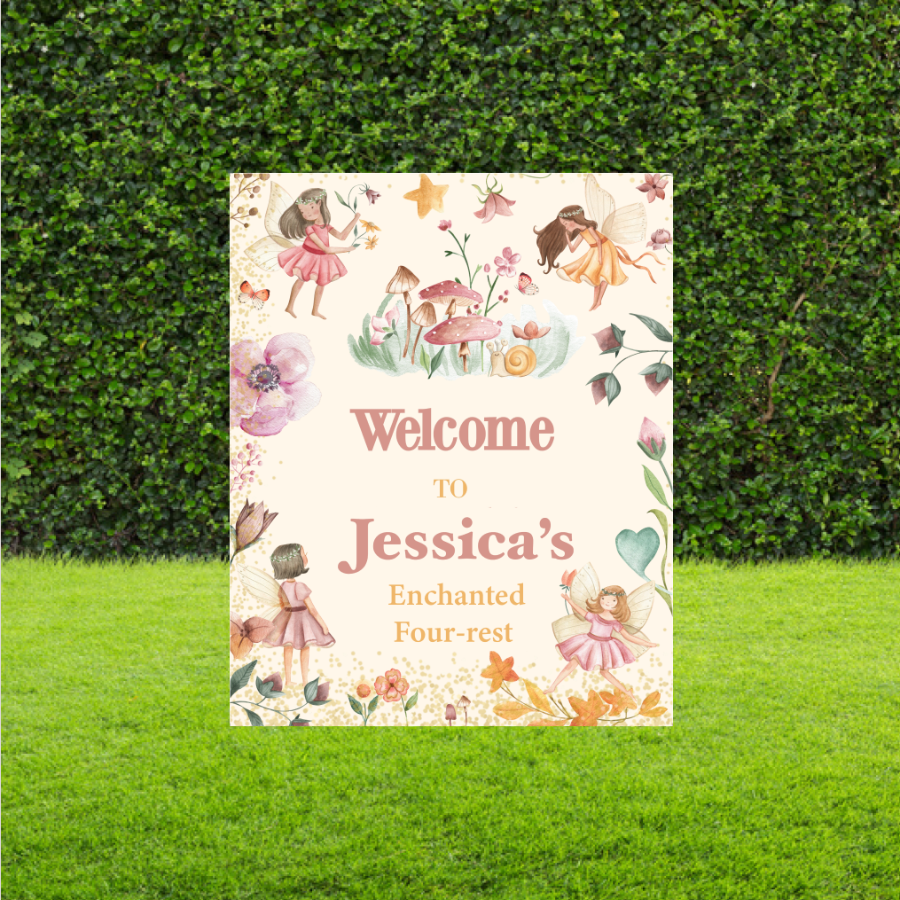 Fairy Enchanted Four-rest Welcome Sign - Party Sign Cut out and Standee ...