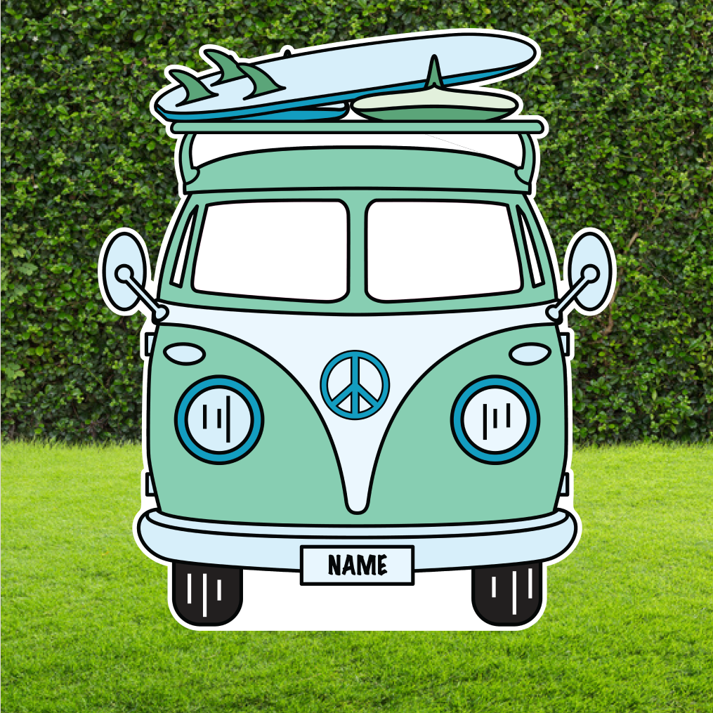 Surfboard Kombi Van Cut Out Selfie Frame – Party Sign Co