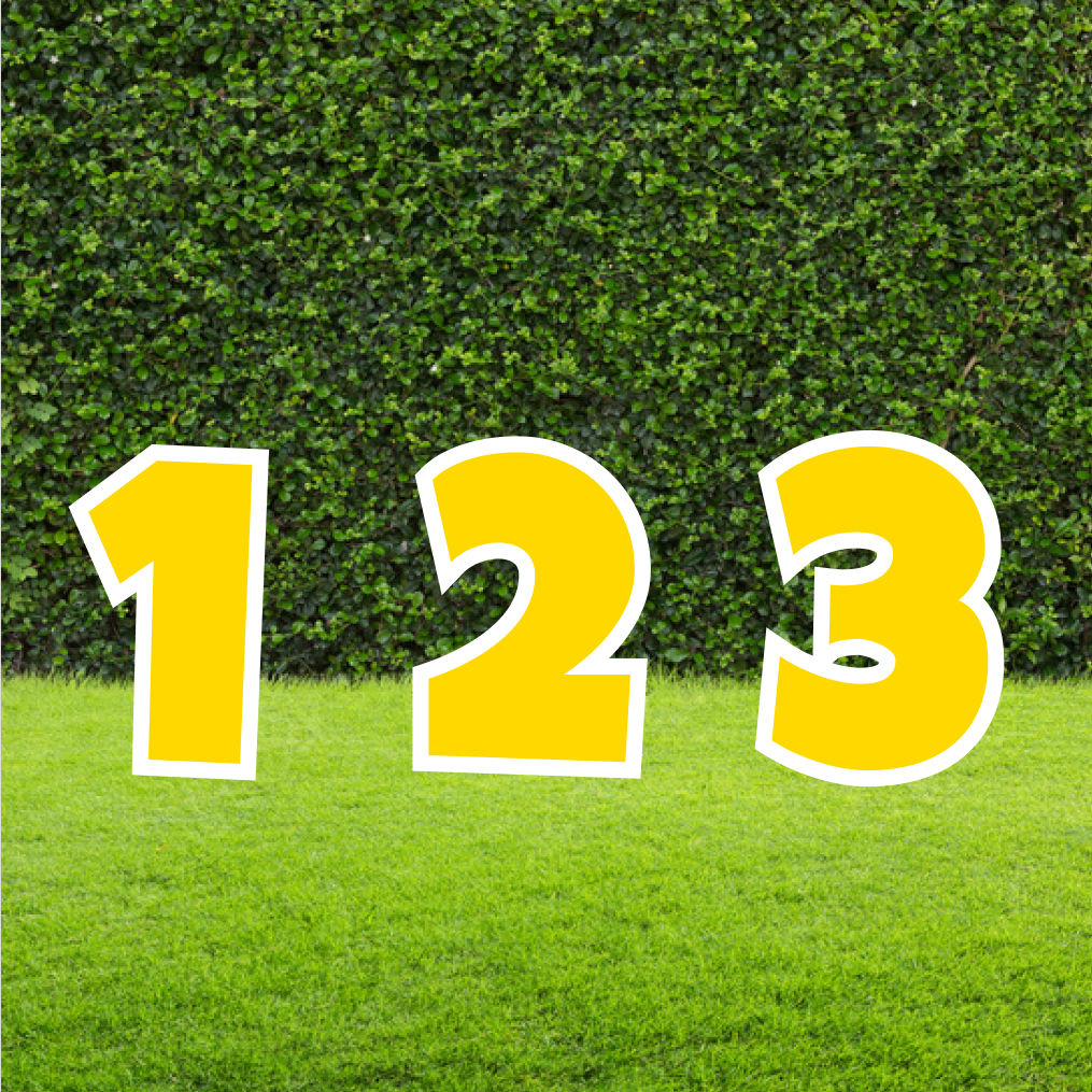 Bright Colour Numbers and Symbols Yellow- Customise Your Sign – Party ...