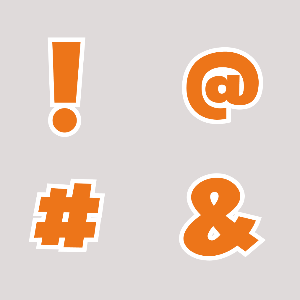 Bright Colour Numbers and Symbols Orange- Customise Your Sign – Party ...