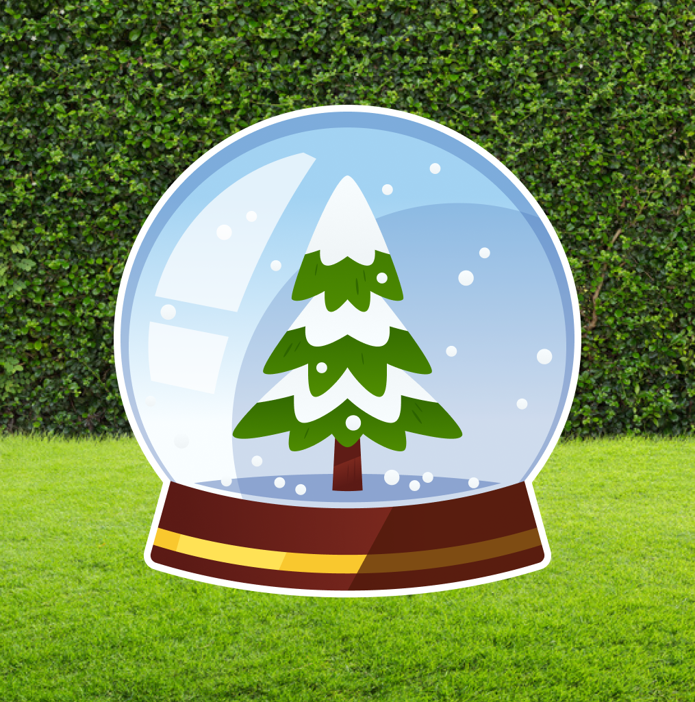 Christmas Tree Snow Globe Sign – Party Sign Co