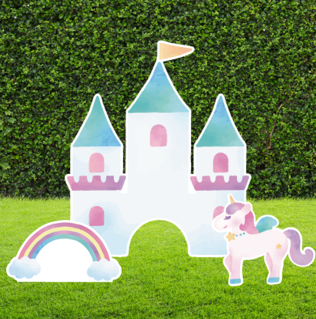 Watercolour Princess Castle Cut Out Set – Party Sign Co