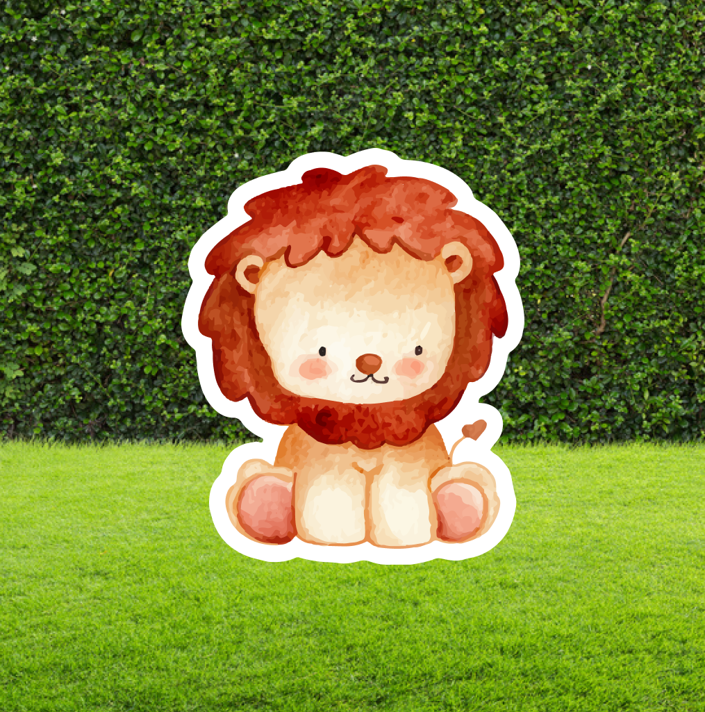 Watercolour Lion Cut Out – Party Sign Co