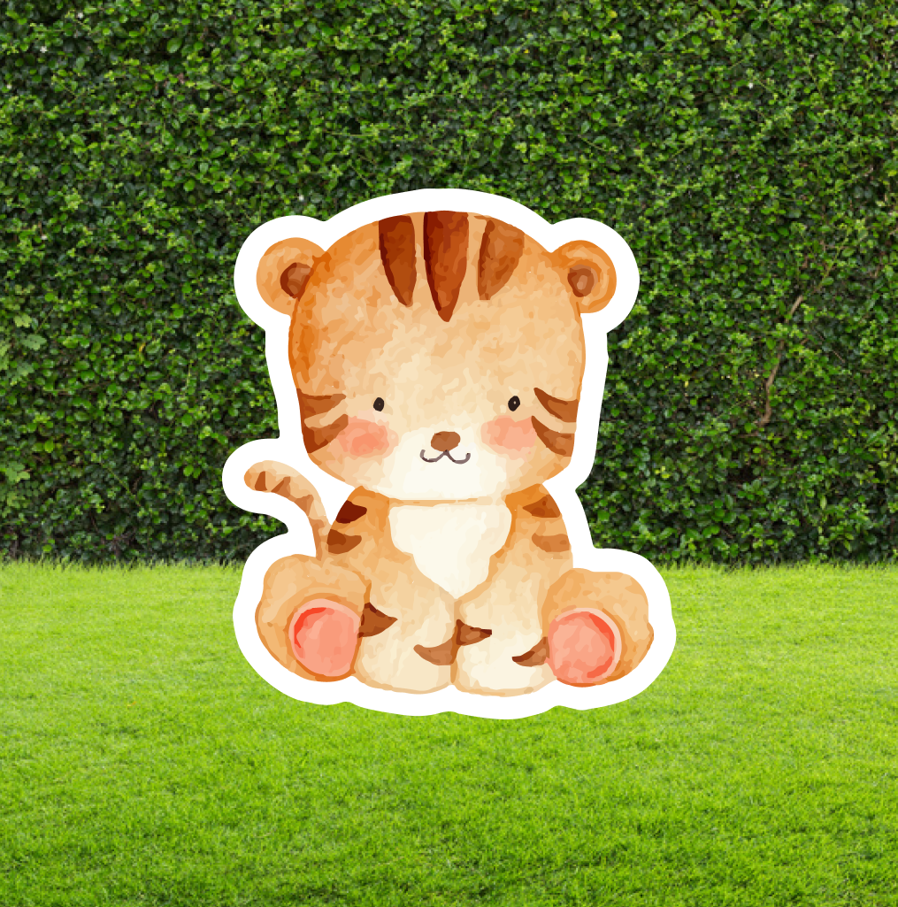 Watercolour Tiger Cut Out – Party Sign Co