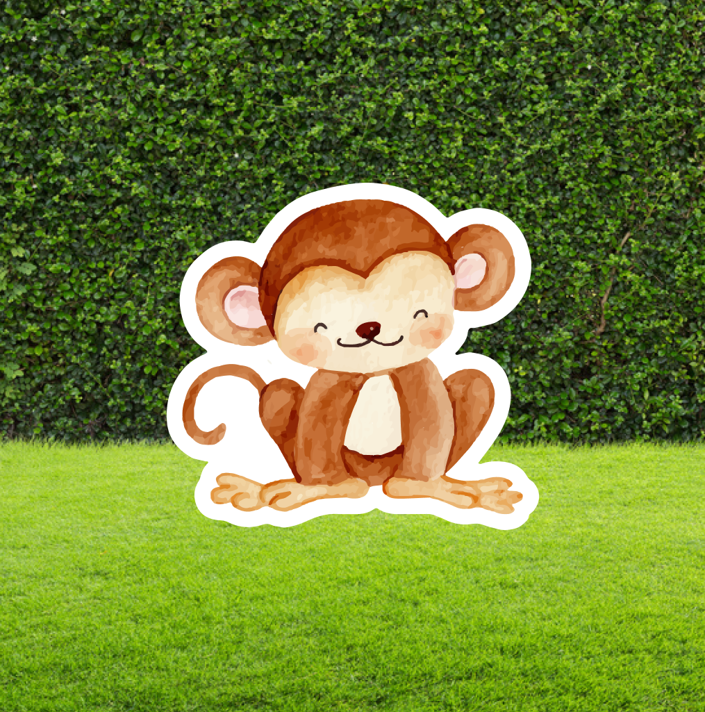 Watercolour Monkey Cut Out – Party Sign Co