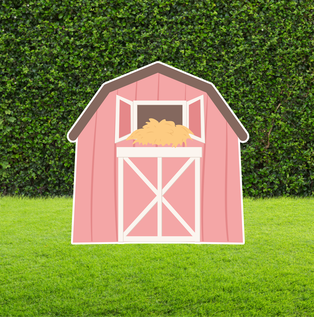 Pink Barn Cut Out – Party Sign Co